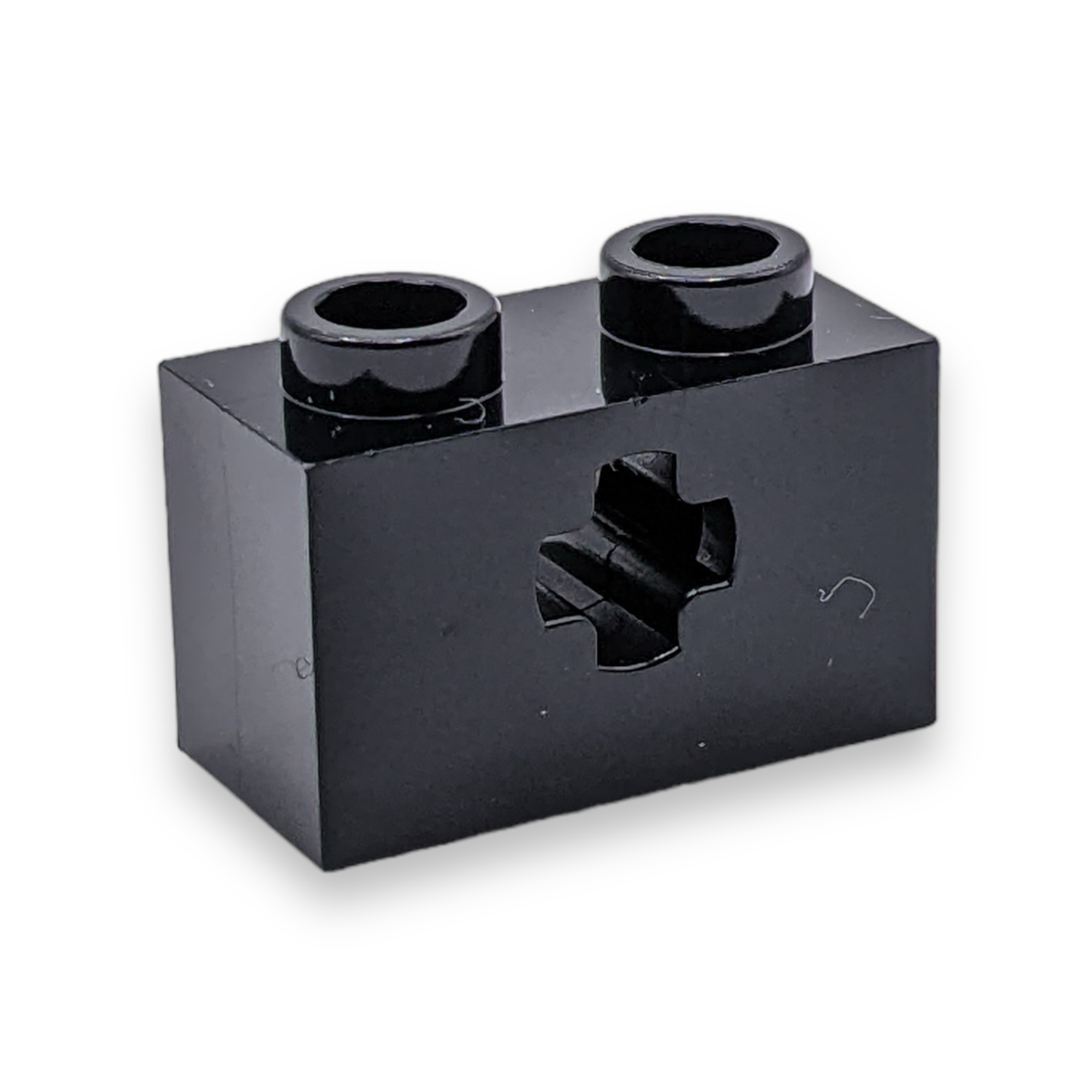 LEGO Technic Brick 1x2 with Axle Hole in Black – Mjaysbricks.de