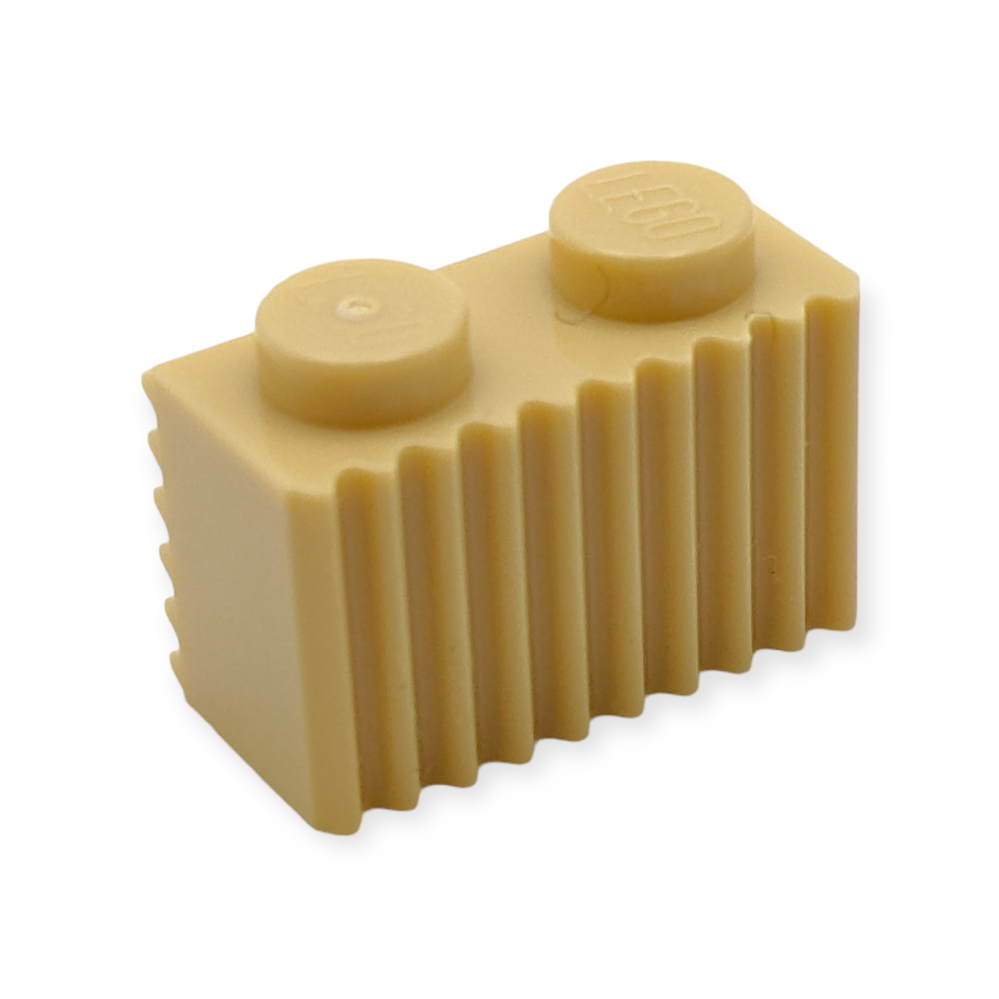 LEGO Brick Modified 1x2 - Grill / Fluted Profile in Tan – Mjaysbricks.de